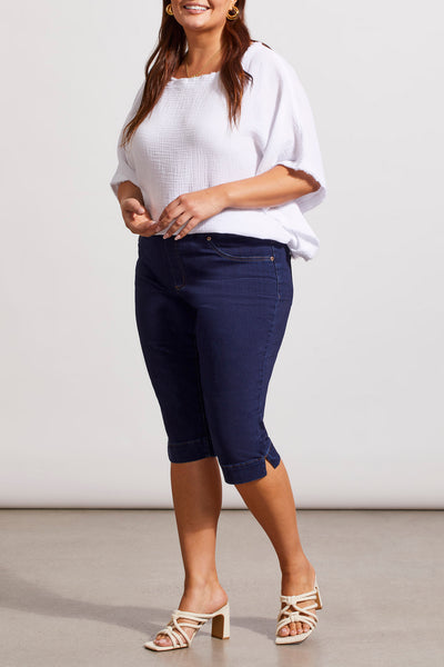 Tribal Spring/Summer 2024-7674V-2020-Pull On Denim Capris-Rinse – The ...