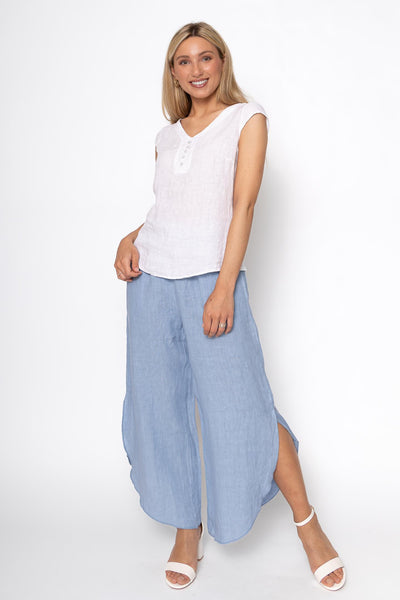 Linen Luv Spring/Summer 2025-TP1505-11-French Linen Top-Bianco – The ...