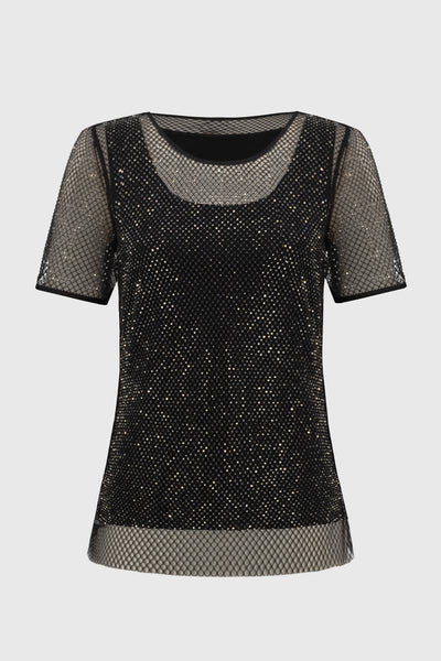 Joseph Ribkoff Summer 2025-251951-11-2 PC Top-Black – The Coach Pyramids